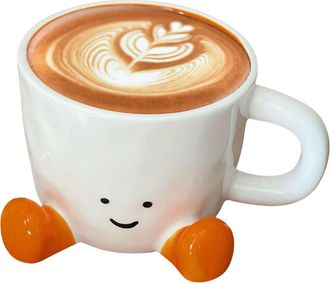 Generic Niedliche Kaffeetasse, Designermodell Keramikbecher, &Auml;sthetische Wasserbecher Mit Stiftehalter, Deko-Schreibtischaccessoire F&uuml;r Damen Und Herren