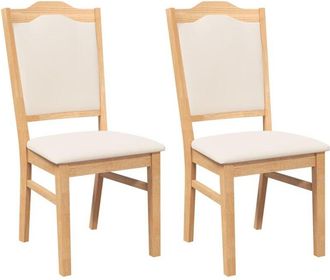 vidaXL Esszimmerst&uuml;hle mit Kissen 2 Stk. Massivholz Gummibaum Vidaxl