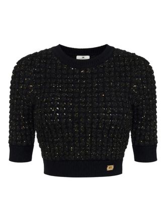 Elisabetta Franchi haut en maille bouclée - Tons neutres