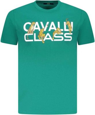 Cavalli Cotton T-Shirt - - Tops - Herren - Gr&uuml;n - XL