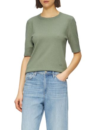 s.Oliver Kurzärmeliger Strickpullover aus Viskosemix