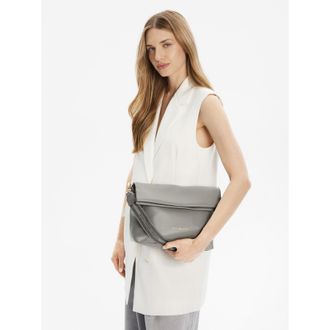 Tommy Hilfiger Handtasche Tommy Hilfiger Th Logotape Med Crossover AW0AW17692 Grau