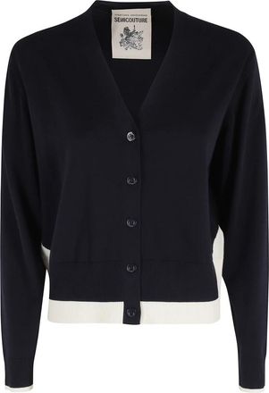 Semicouture Femme, Pulls, Bleu, Taille: 40 FR Cardigan Amanda