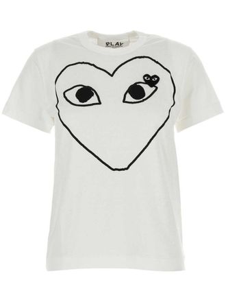 Comme Des Garçons t-shirt à imprimé coeur - Blanc