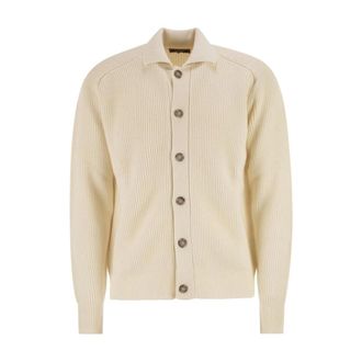 PESERICO Homme, Pulls, Beige, Taille: 2XL Cardigan en laine &agrave; c&ocirc;tes anglaises