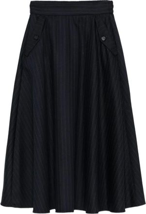 Golden Goose Femme, Jupes, Bleu, Taille: 36 FR Jupe Rayée Mini Bleue Laine Coton