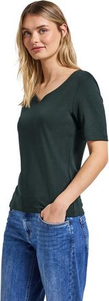 Street One T-Shirt mit Herzausschnitt evernight Green 38