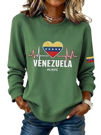 Generic Sweat-shirt imprim&eacute; Venezuela Libre pour femme Fdt Resist Shirt, Vert, XXL