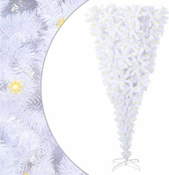 vidaXL K&uuml;nstlicher Weihnachtsbaum Wei&szlig; 210 cm PVC und Stahl vidaXL