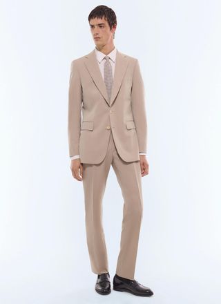 Fursac Costume en laine &agrave; chevrons - Taille 44 - Homme