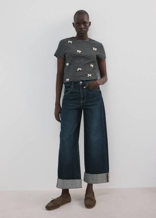 Mango T-shirt rayures nauds bleu marine - Femme - XXS - MANGO