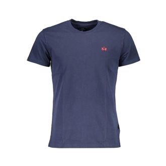 La Martina Elegantes Rundhals Baumwoll Tee mit Stickerei - - Tops - Herren - Blau - 2XL