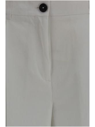 Toteme Womens Tailored Cotton Pants White Trousers