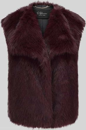 s.Oliver Black Label Webpelzjacke mit breitem Reverskragen