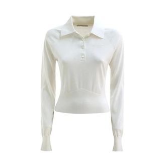 Givenchy Polohemd aus Baumwolle und Seide - - Tops - Damen - Wei&szlig; - S