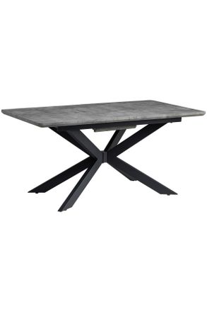 MID.YOU Mid.you Esstisch, Grau, Metall, Holzwerkstoff, rechteckig, Flachrohr, 90x76x160-200 cm, ausziehbar, Esszimmer, Tische, Esstische, Esstische ausziehbar