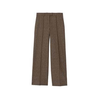Burberry Check Wool-linen-blend Tailored Trousers