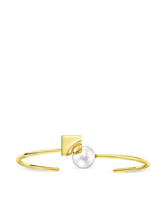Tasaki 18kt M/G Tasaki Square Leaf Gelbgoldarmband mit Perle