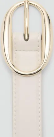 Mango Gürtel mit ovalförmiger Schnalle ecru - Damen - XL - MANGO