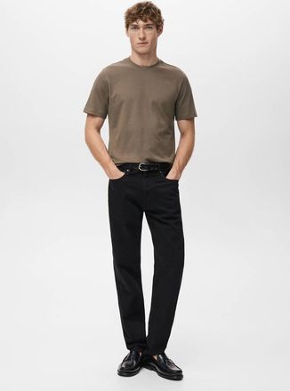 Mango T-shirt slim-fit 100 % coton marron moyen - Homme - XS - MANGO MAN