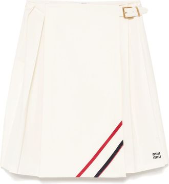 Miu Miu minijupe à design plissé - Tons neutres