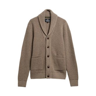 Barbour Gilet en maille Hartland &agrave; col ch&acirc;le - Homme - Pulls - Brun - Taille: M