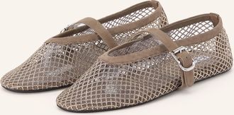 Alaia Ala&iuml;a Mary-Jane-Ballerinas Mit Schmucksteinen rosegold