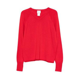 Alysi V-Ausschnitt Strickpullover - - Knitwear - Damen - Rot - XS