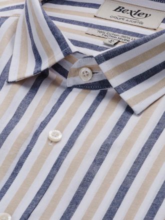 Bexley Simonin - Chemise homme marine et beige fonc&eacute;