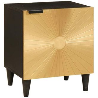 vidaXL Table de chevet Noir et or 40 x 33.5 x 46 cm vidaXL