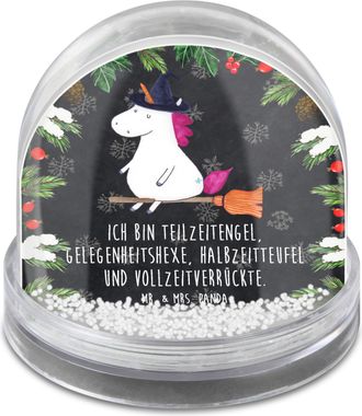 Mr. & Mrs. Panda Schneekugel Einhorn Hexe - Geschenk, Unicorn, Frau, Teufel, Engel, Sch&uuml;ttelkugel, Einh&ouml;rner, Weihnachts, Weihnachten, Weihnachtskugel
