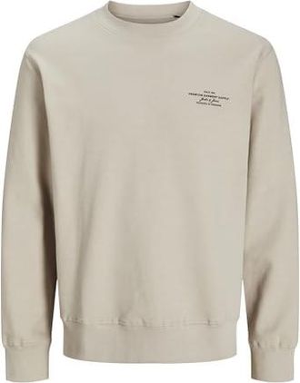 Jack & Jones Crew Neck Jprblachad Branding Sweat &agrave; col Rond Ln, Doublure argent&eacute;e, S Homme