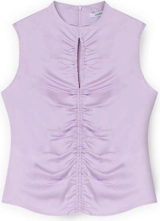 Motivi Femme, Tops, Violet, Taille: 34 FR Blouse en satin avec fronces