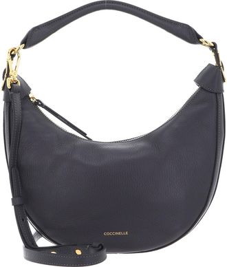 Coccinelle Coccinelle Leder Schultertasche Umh&auml;ngetasche Sunnie Handbag Grained Leathert Ardesia grau