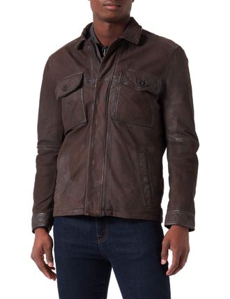Camel Active Herren 431210/8L16 Leather Blouson, Brown, 110
