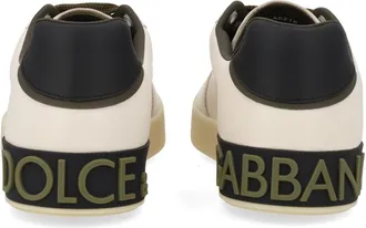 Dolce & Gabbana Logo Leather Sneaker - Beige