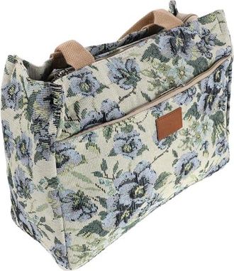 BESPORTBLE Paquet Cabas en Toile pour Femme &agrave; Motif Floral Vert Grand Paquet &agrave; Main Zipp&eacute; 1 Pi&egrave;ce Cabas L&eacute;ger et Spacieux pour Shopping Voyage et Usage Quotidien