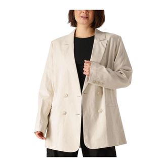 Gestuz Leinenblazer in stilvollem Off-White - - Jackets - Damen - Wei&szlig; - M