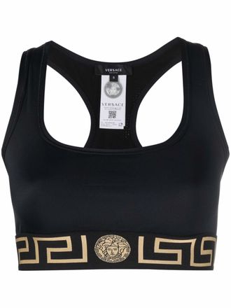 Versace brassière de sport La Greca crop - Noir