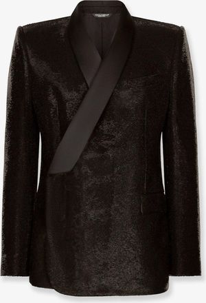 Dolce & Gabbana SiciliaTuxedo Blazer with All-Over Sequin Pattern - DOLCE & GABBANA - gender_Man