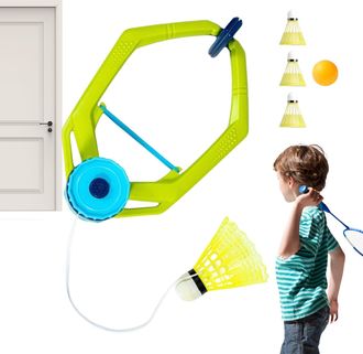 Generico Badminton-Trainer: verstellbarer &Uuml;bungsrahmen, Set mit Seilhalterung, Trainingsausr&uuml;stung f&uuml;r Kinder, Anf&auml;nger, T&uuml;rkonfiguration innen und au&szlig;en, Verb