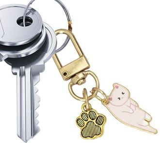Generico Porte-cl&eacute;s chat mignon - Porte-cl&eacute;s de chat adorable | Pendentifs avec breloques danimaux de compagnie et chatons de chat, porte-cl&eacute;s esth&eacute;tique de ch