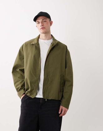 Asos Oversize-Jacke mit Tunnelkragen in Khaki-Gr&uuml;n