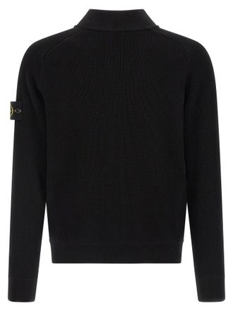 Stone Island Mens Black Cotton Cardigan Clothing