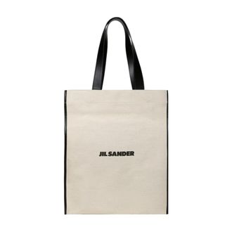 Jil Sander Mittelgro&szlig;e Tote Tasche- Beige und Schwarz - - Bags - Herren - Beige - ONE SIZE