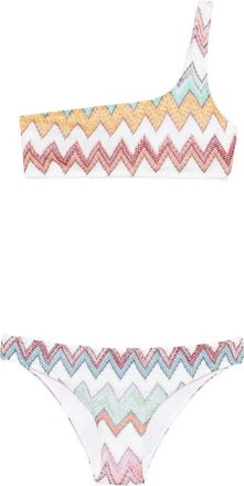 Missoni Zigzag Strick One-Shoulder Bikini - - Swimwear - Damen - Mehrfarbig - XS