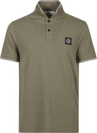 Stone Island Homme, Tops, Vert, Taille: XL Polo Slim Fit Manches Courtes