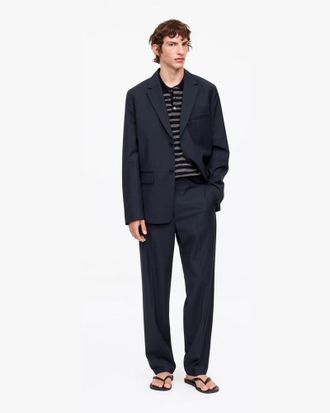 Arket Lockere Leichte Wollhose -Blau