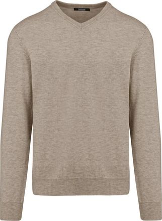 Bomboogie Homme, Pulls, Beige, Taille: XS Pull en maille m&eacute;rinos &agrave; col en V
