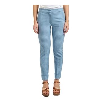 iBlues Femme, Pantalons, Bleu, Taille: 40 FR Pantalon &agrave; Rayures Verticales